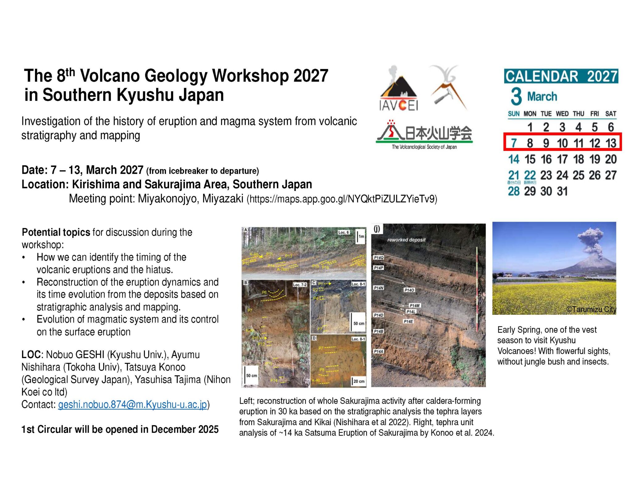 The 8th Volcano Geology Workshop 2027 in Southern Kyushu, Japan ...